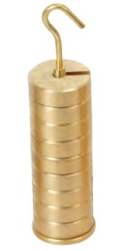 Brass hanger and mass set (100g total)