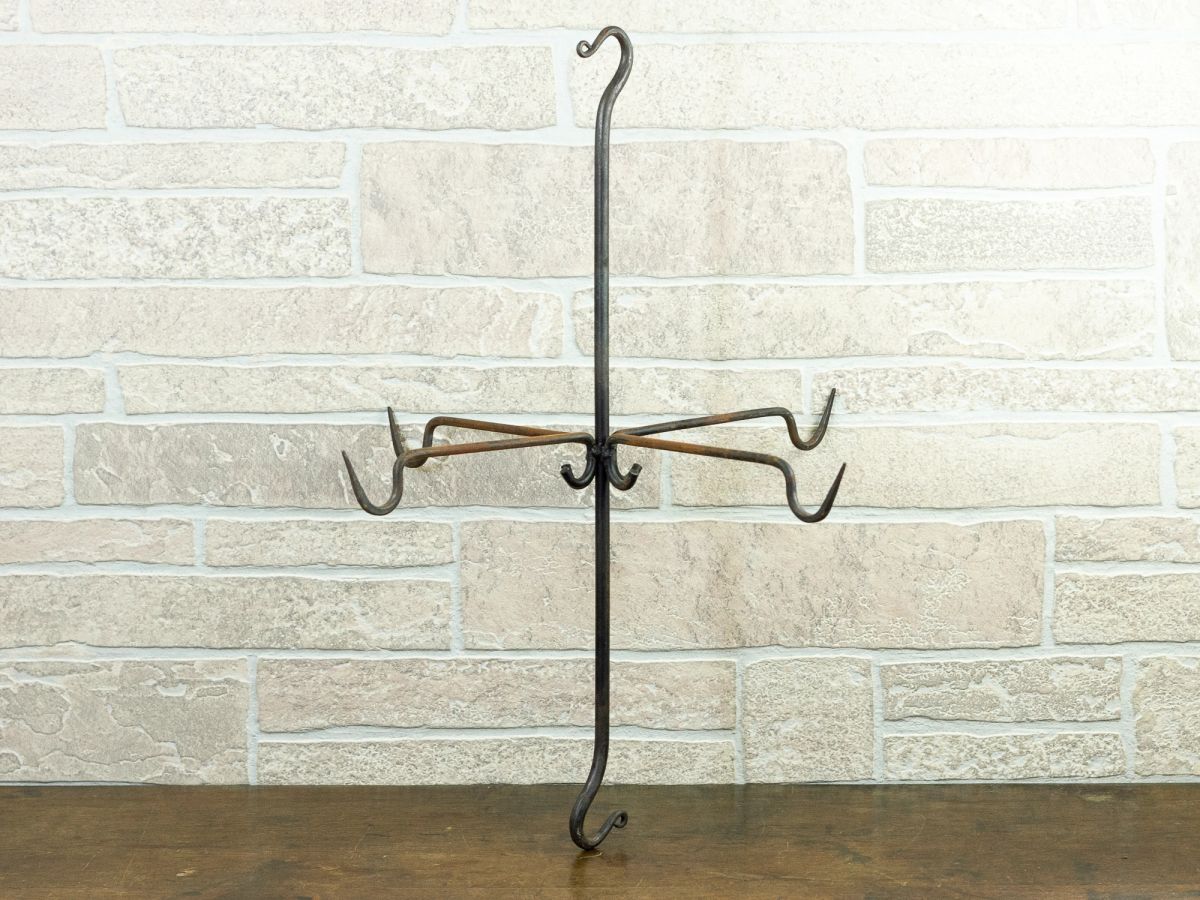 Antique 19th Century French Forged Iron Game / Meat Hanging Hook Rack ...