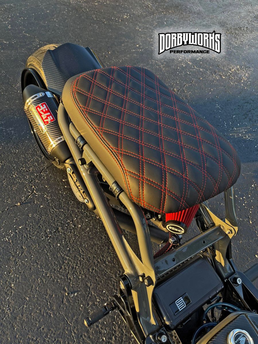Honda Ruckus Custom UPGRADED SEAT replacement - RED STITCH HONDA