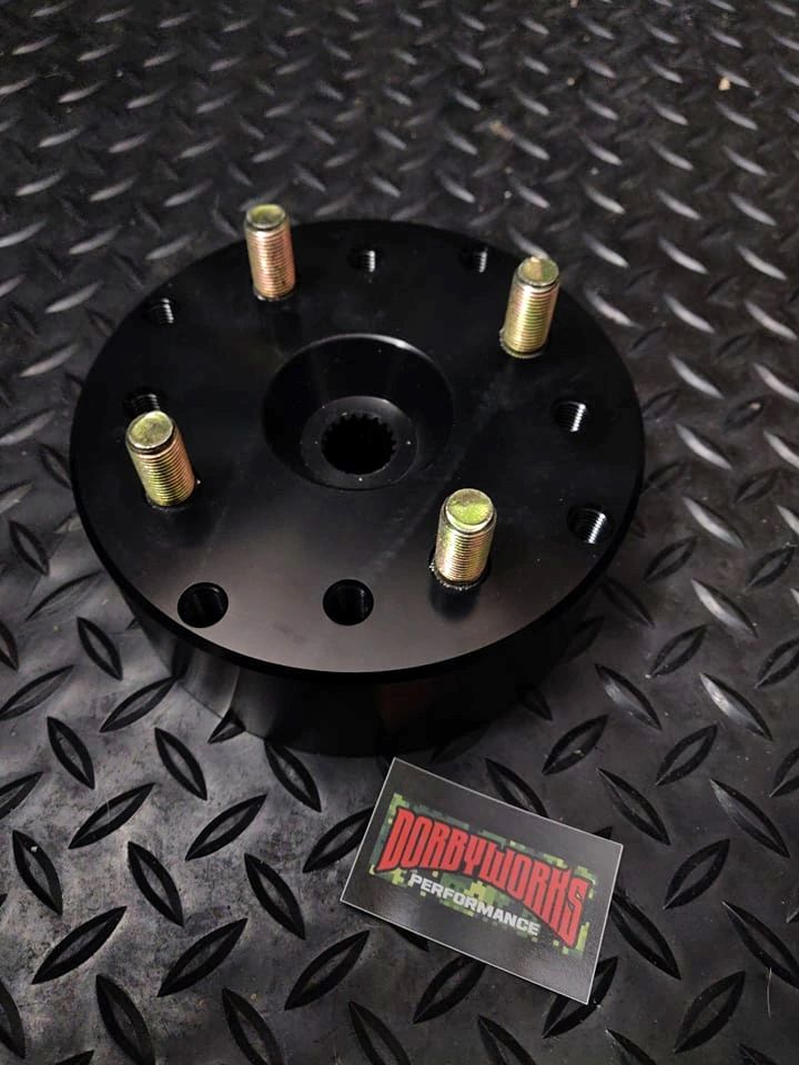 HUB ADAPTER GY6 BLACK- FOR REAR WHEELS - LUG NUTS included - options