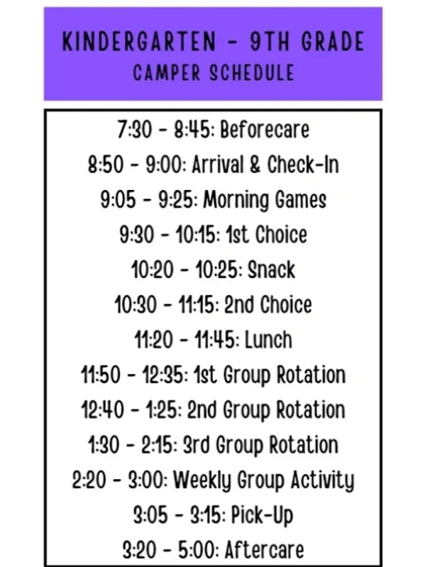Camper (Kinder - 9th) | Camp: Destination