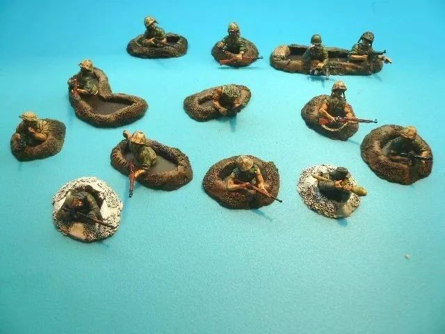 Unpainted 28mm Scale foxholes x 10 resin bases Bolt Action Chain of Command