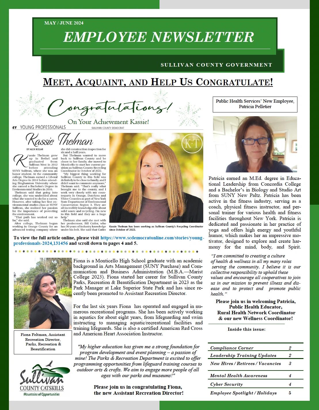 Sullivan County Employee Newsletter May June 2024