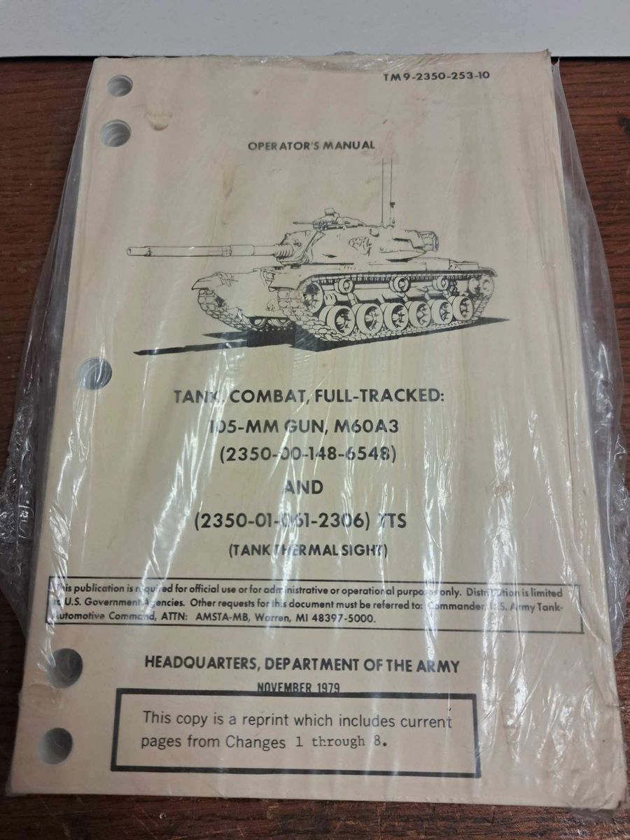 Book-Operator's manual for the M60A3 Tank