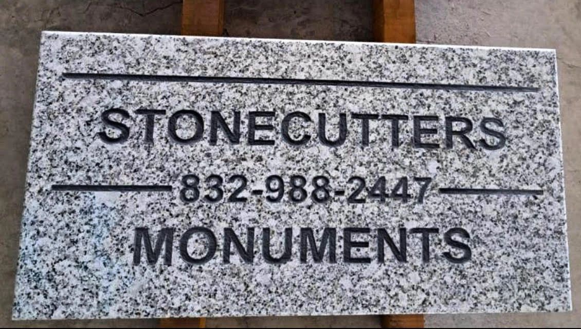 Single Flat Marker 24x12x4" Light Grey Granite