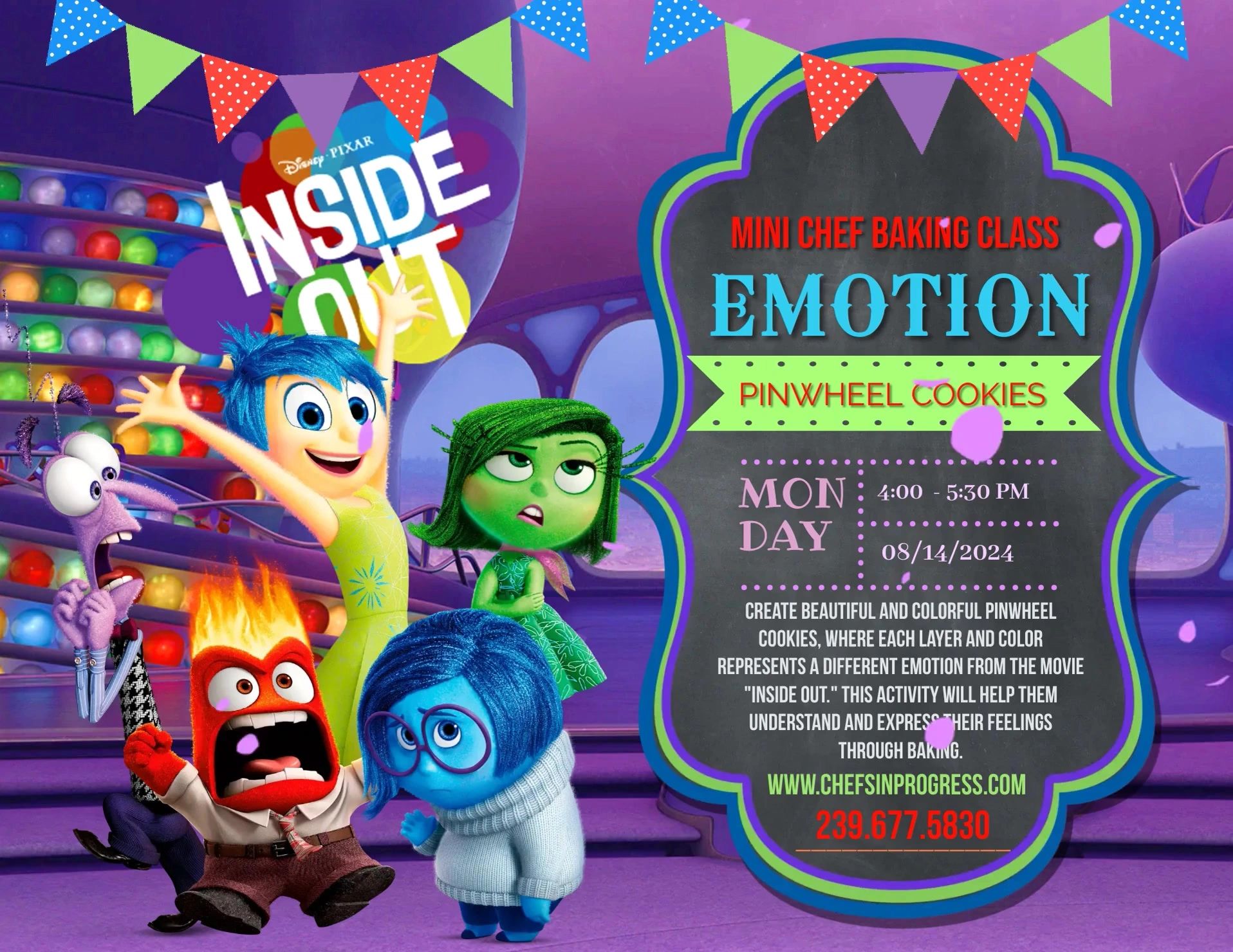 Inside Out Emotions Baking Class for Mini Chefs