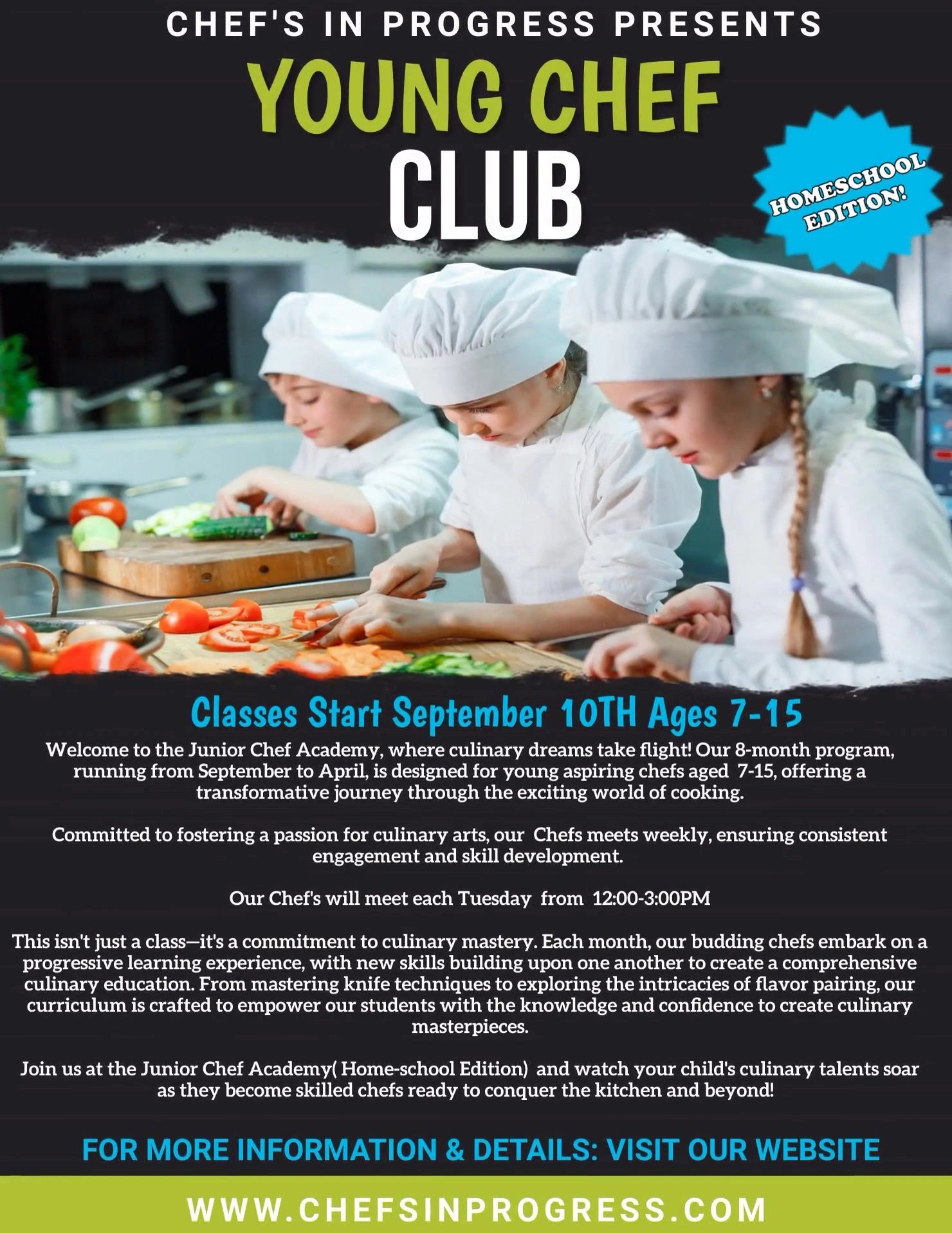 Tuesday Homeschool Young Chef Club