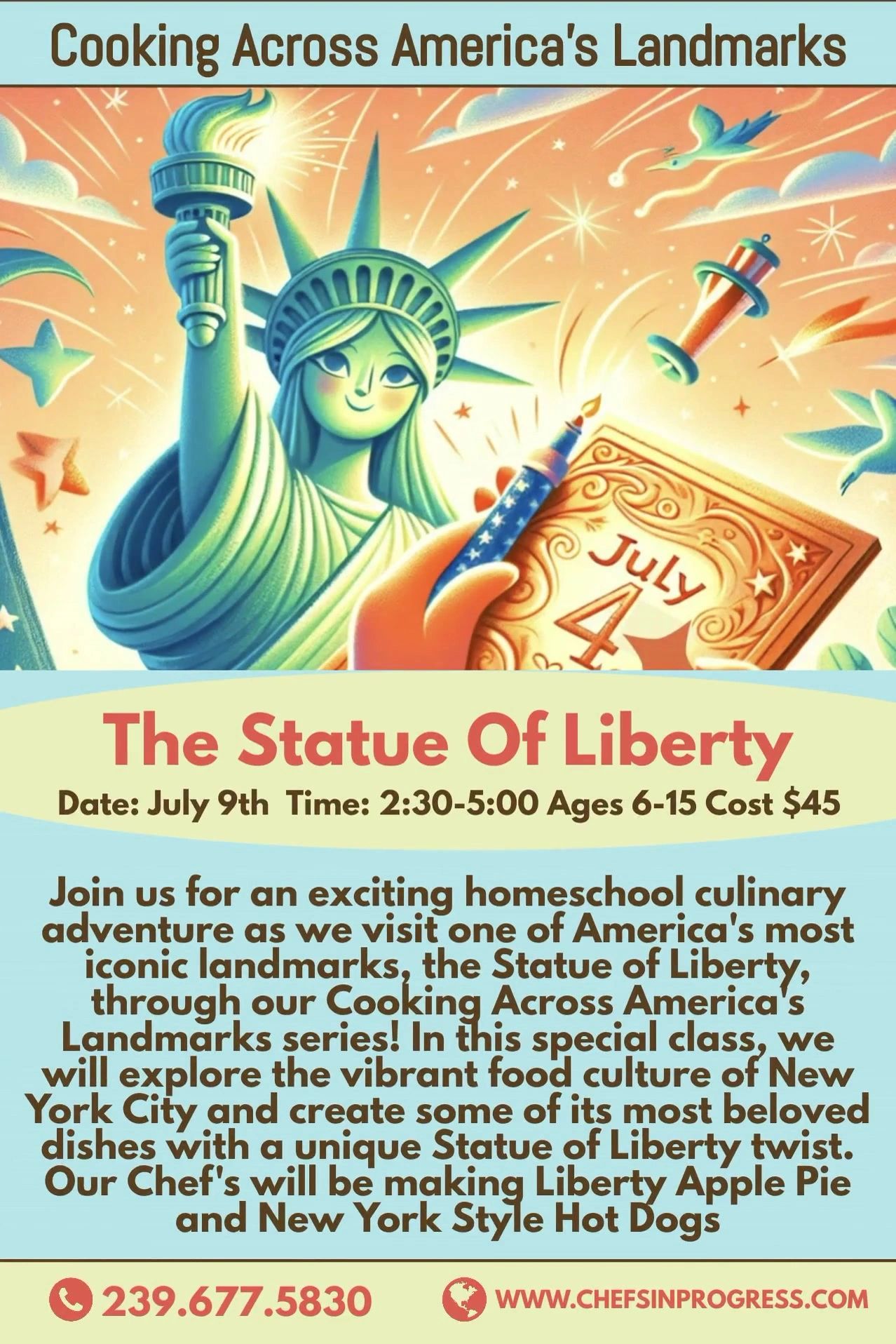 HOMESCHOOL COOKING ACROSS AMERICA'S LANDMARKS(STATUE OF LIBERTY)
