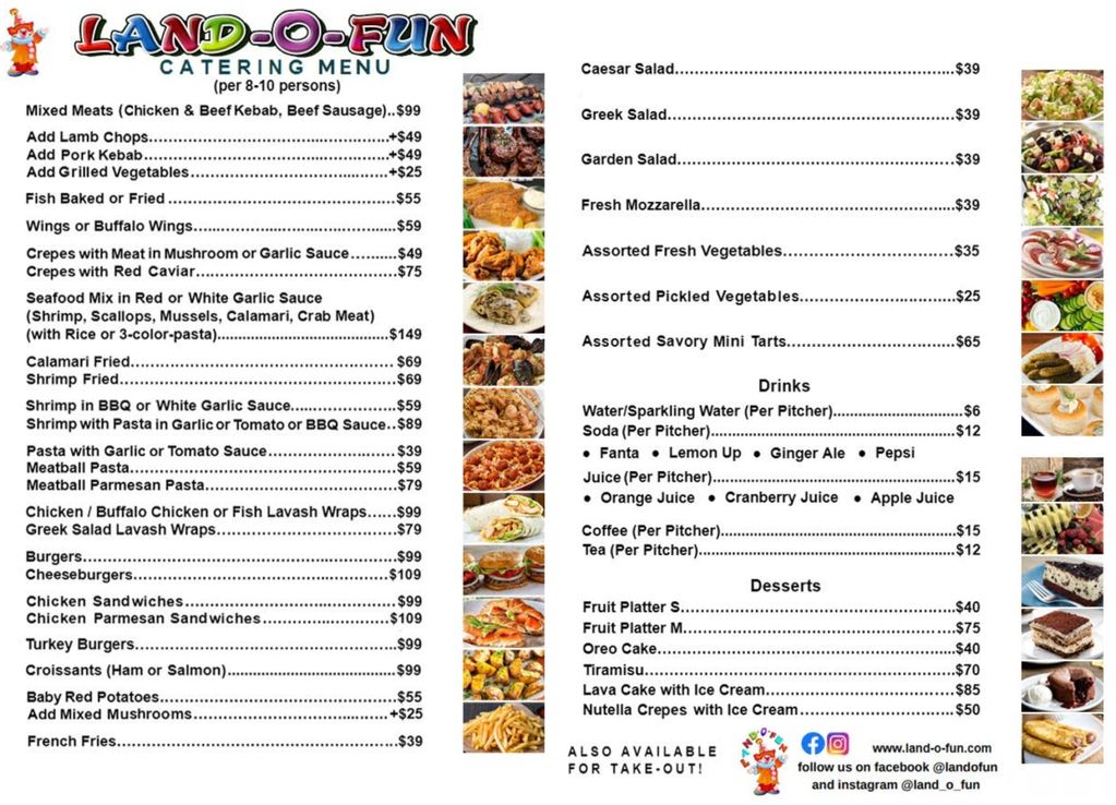 Land-O-Fun - Food Menu