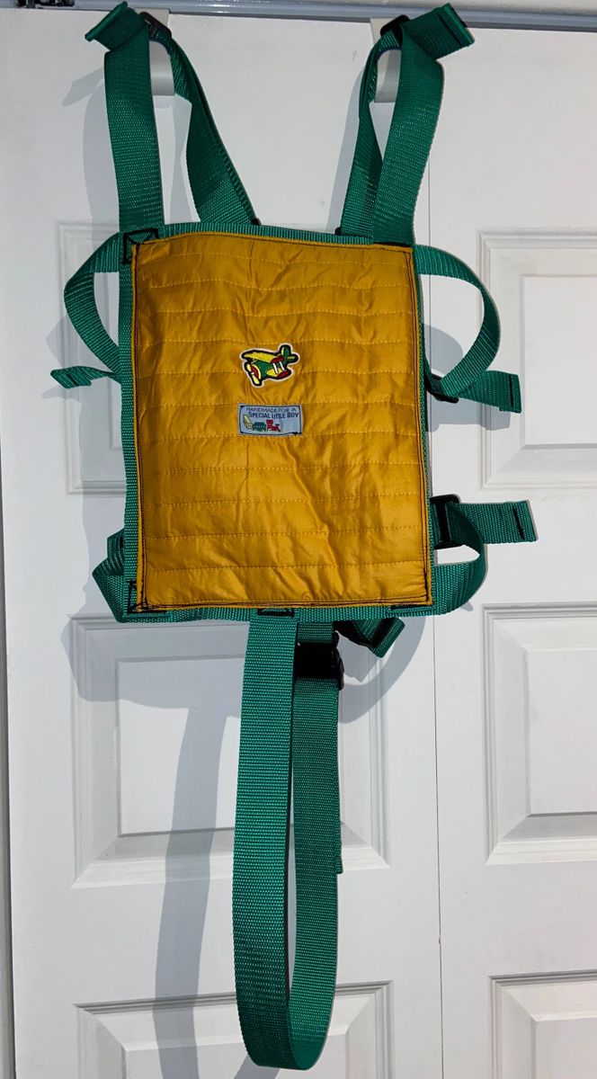 Green airplane body harness