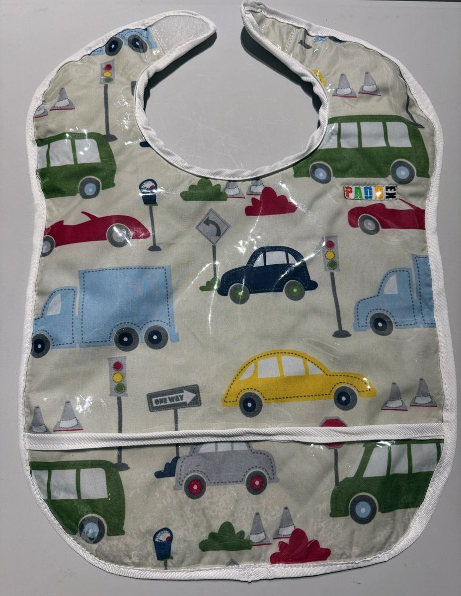 Large vinyl covered cars and traffic signs themed bib