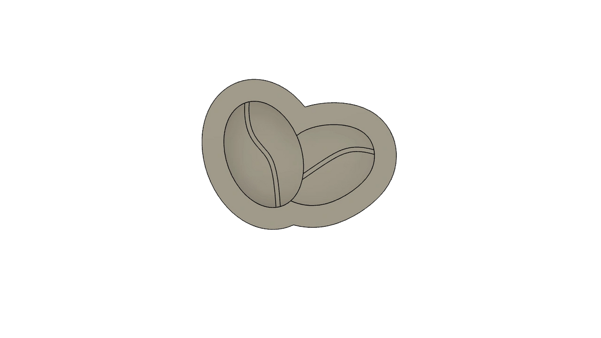 Digital STL File Mini Coffee Bean Cookie Stamp & Cutter