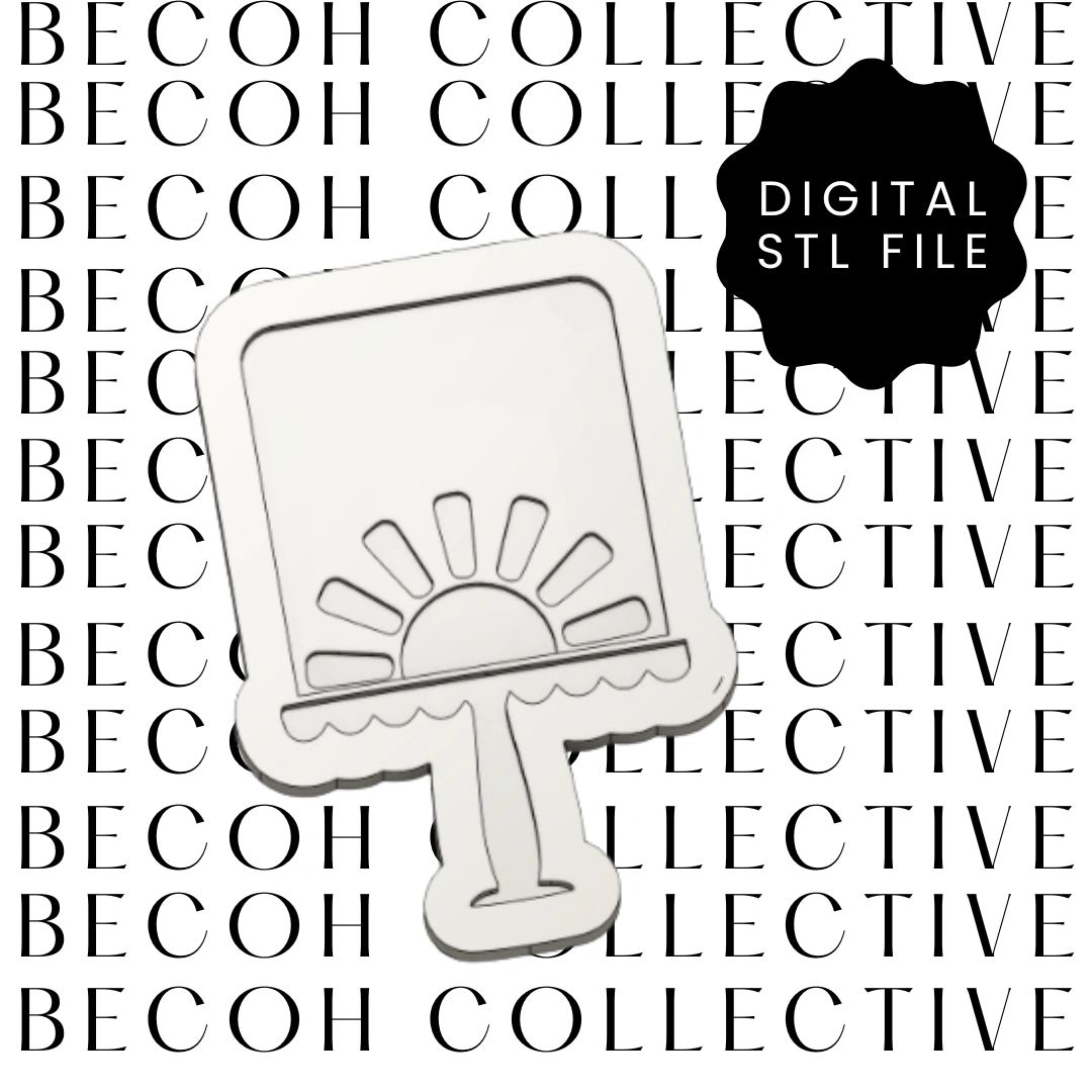 Digital STL File Sun Cake on Stand Cookie Stamp & Cutter