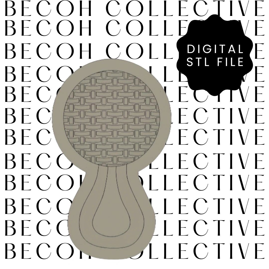 Digital STL File Rattan Baby Rattle Cookie Stamp & Cutter