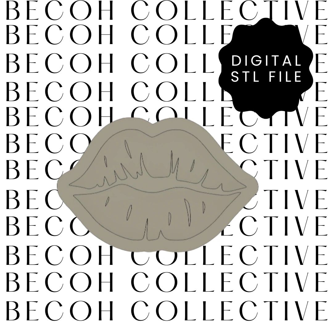 Digital STL File Lips Cookie Stamp & Cutter
