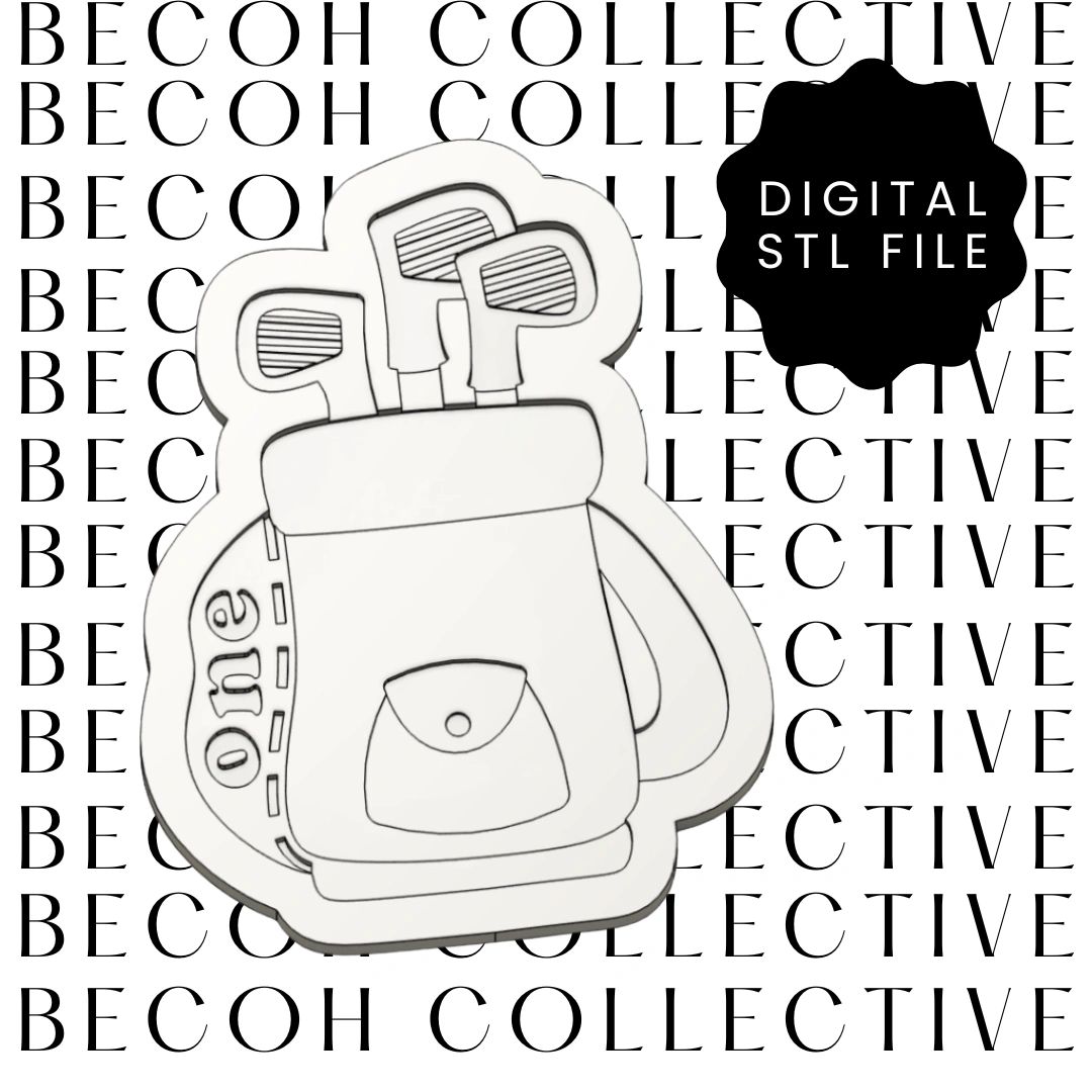 Digital STL File Golf Bag with One Cookie Stamp & Cutter