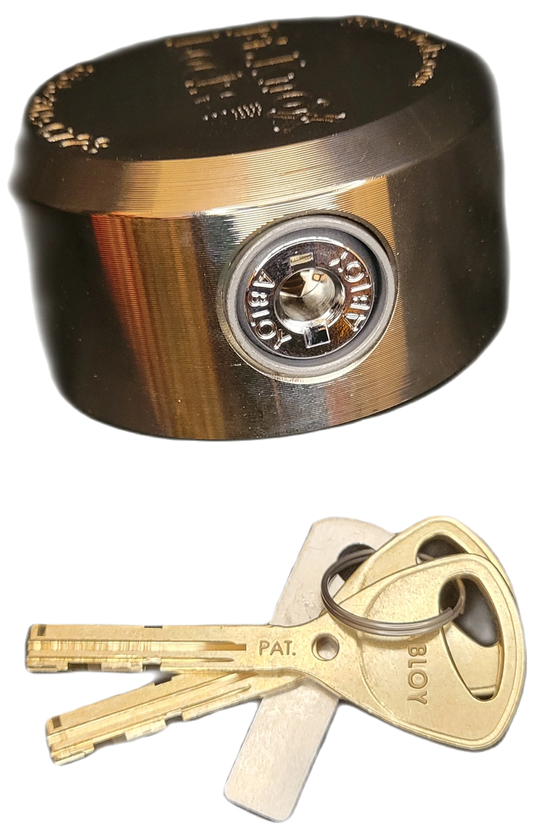 Abloy Sentry Cylinder in FT Knox Steel Puck Lock Body