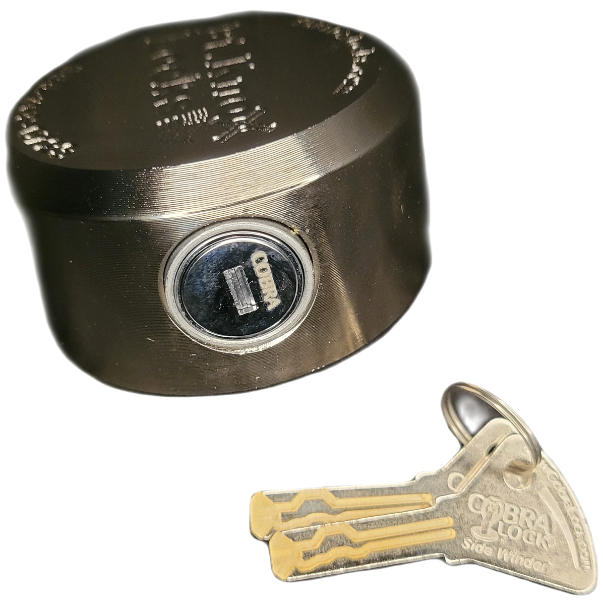 Cobra Sidewinder Cylinder in Steel Ft. Knox puck lock body