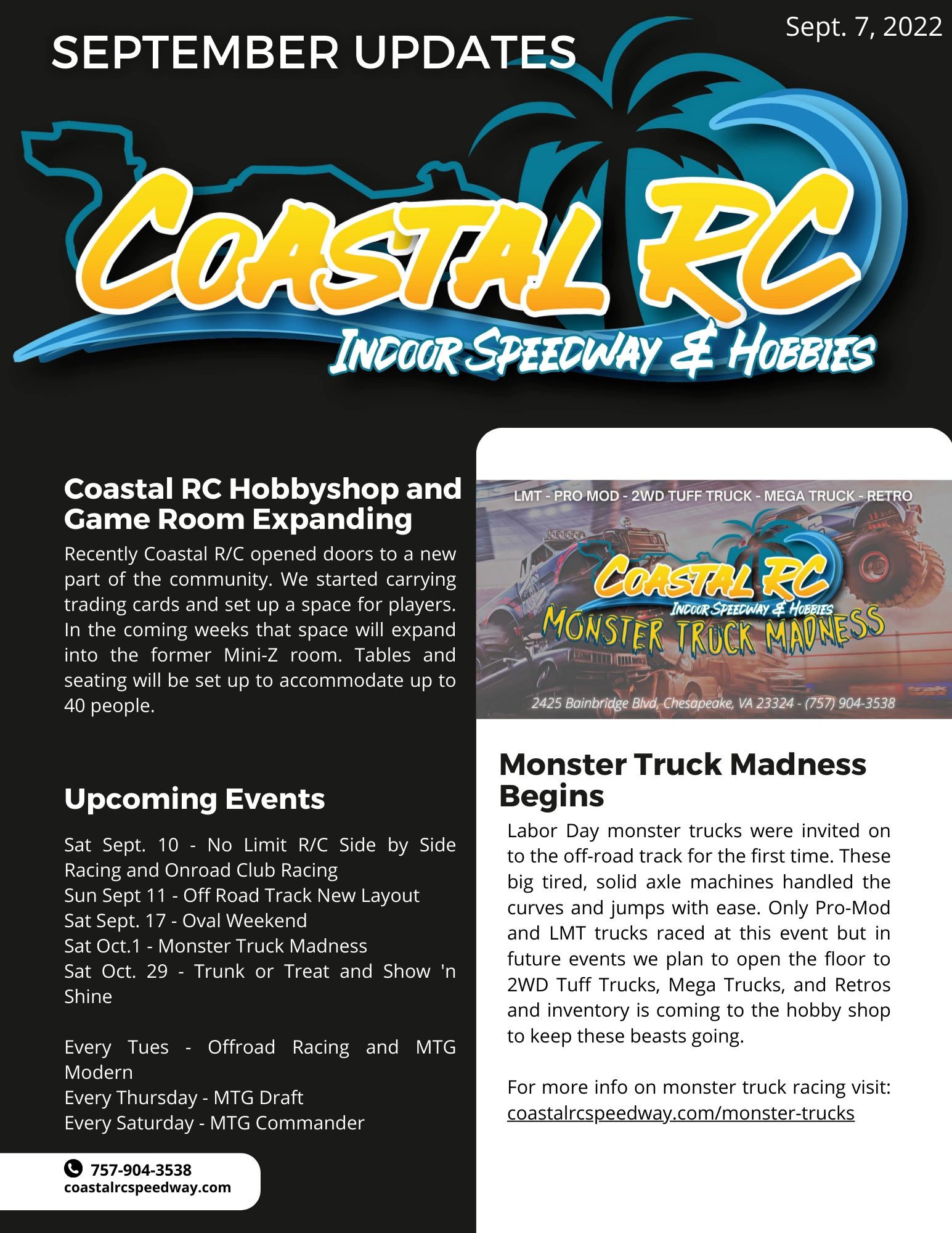 Coastal RC September Updates