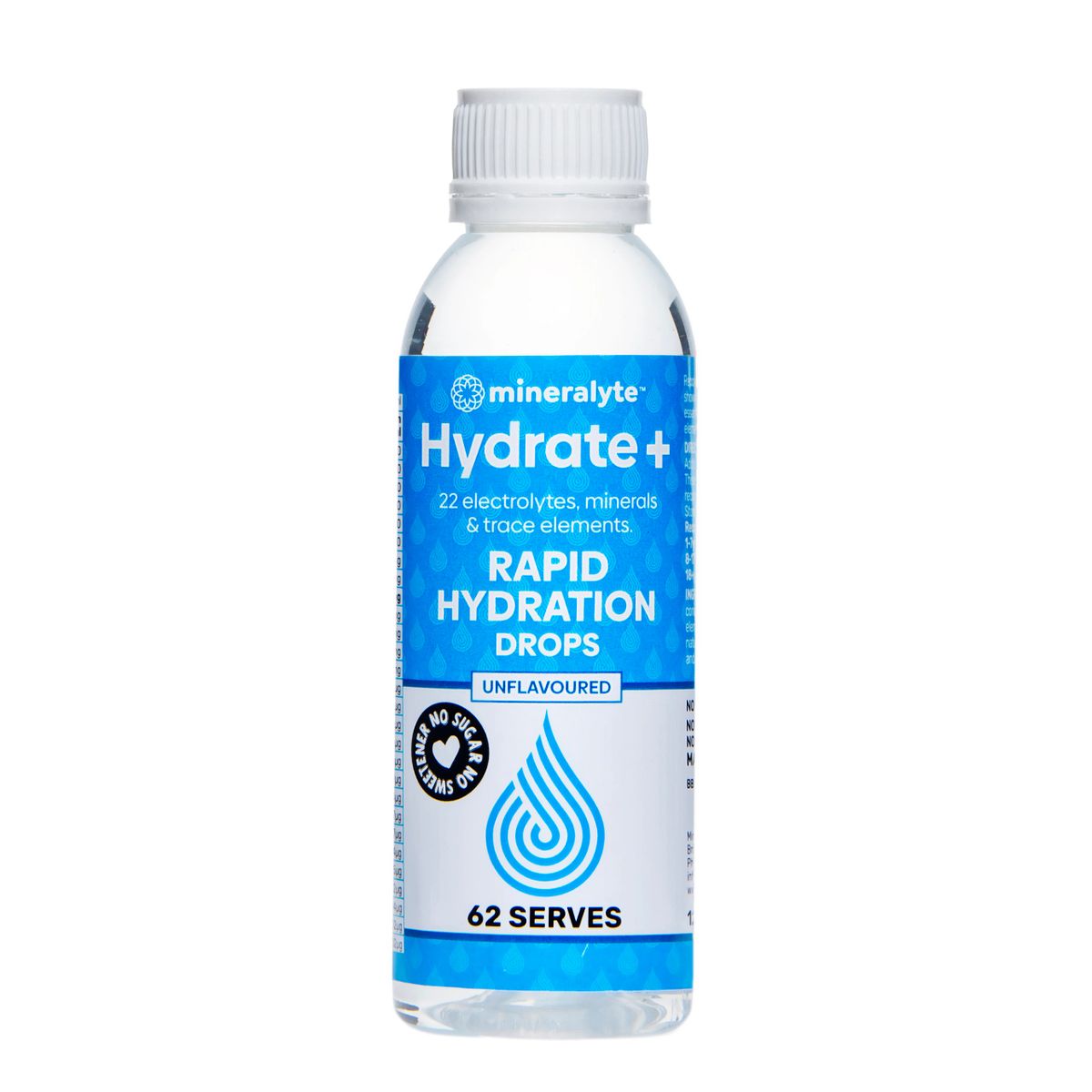 HYDRATE + RAPID HYDRATION DROPS 125ML NO SUGAR NO SWEETENERS NO COLOUR