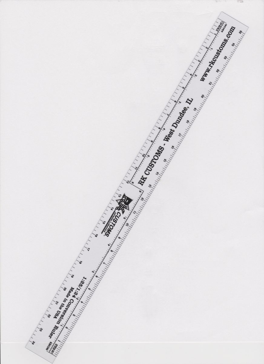 1/24 1/25 scale conversion ruler