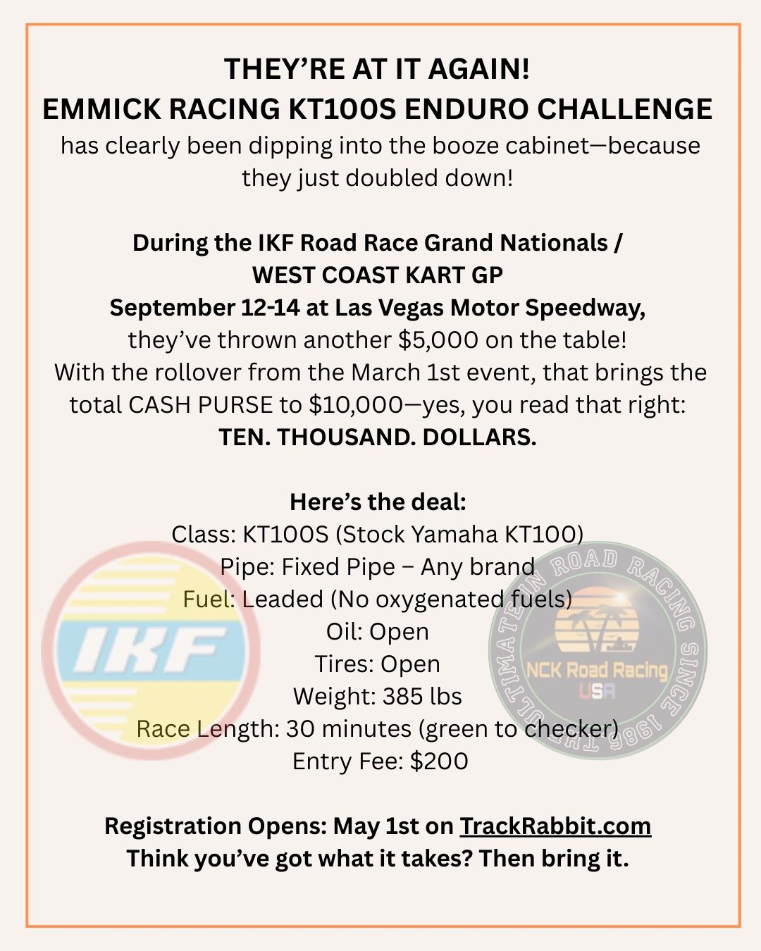 Emmick Racing KT100S Enduro Challenge September 2025
