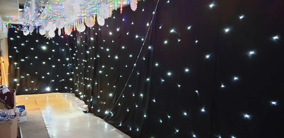 8M X 4M DROP WHITE LED DMX STARCLOTH BLACK FABRIC 26ft x 13ft