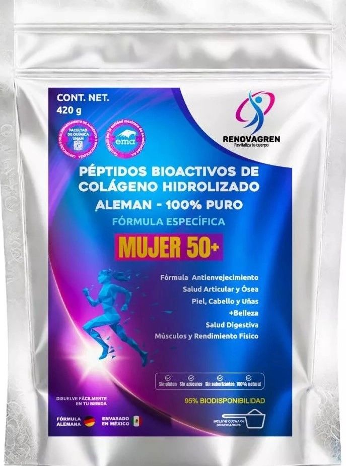 Renovagren, Péptidos Colágeno Mujer +50 Años Hidrolizado Alemán Puro