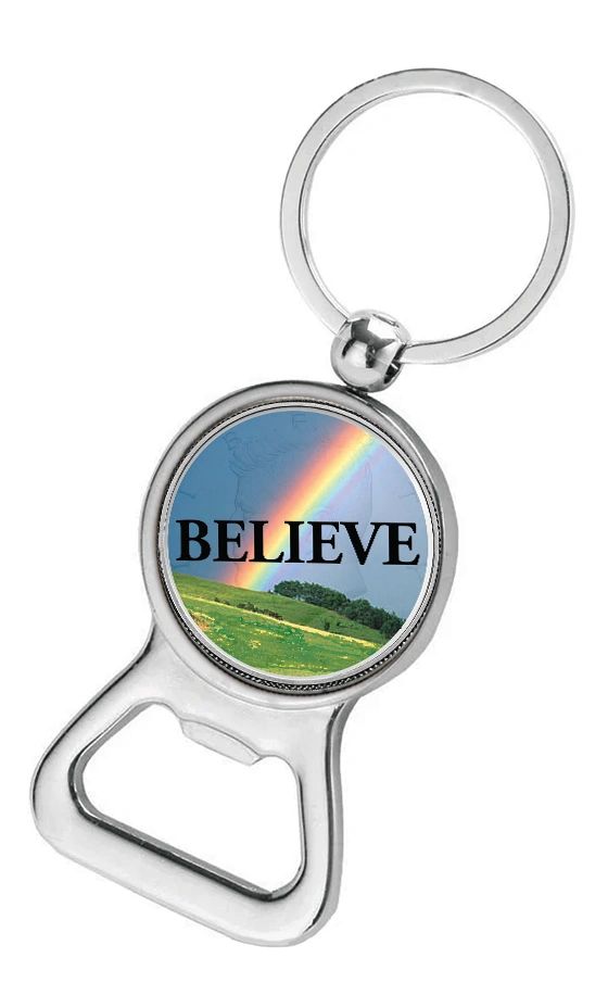 Believe JFK Half Dollar Bottle Opener Keychain