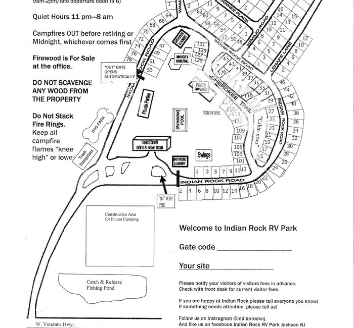 Campground Map | Indian Rock RV Park & Campground