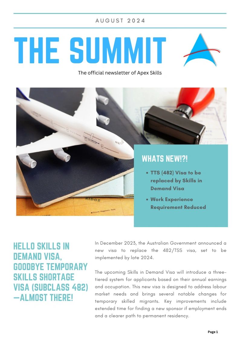 Upcoming Changes in TSS / subclass 482 visa