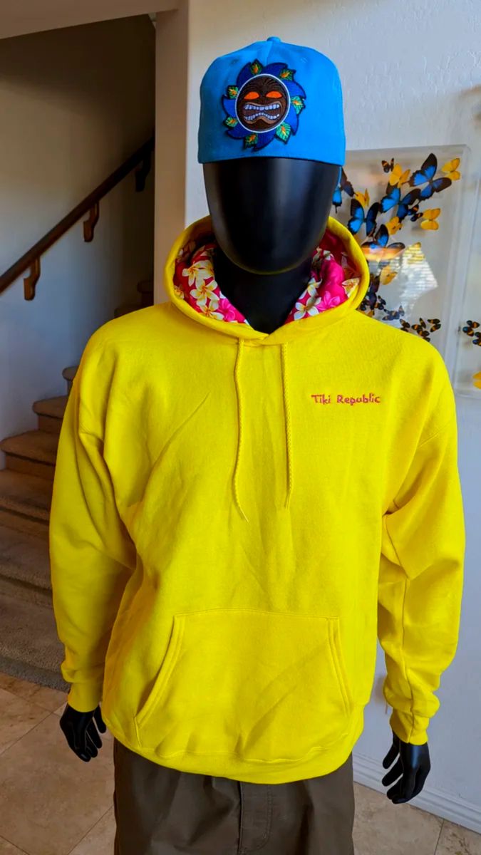 L Hoodie (yellow / yellow + fusia fabric / fusia embroidery)