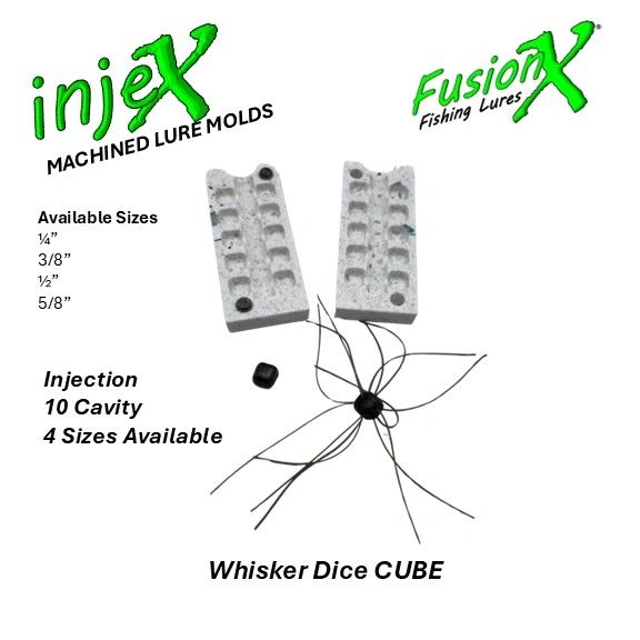 Whisker Dice Polygon Composite Injection Lure Molds (1/4", 3/8", 1/2 ...