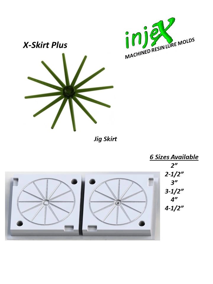 InjeX Injection Mold - X-Skirt Plus Jig Skirt (1-1/2", 2", 2-1/2", 3 ...