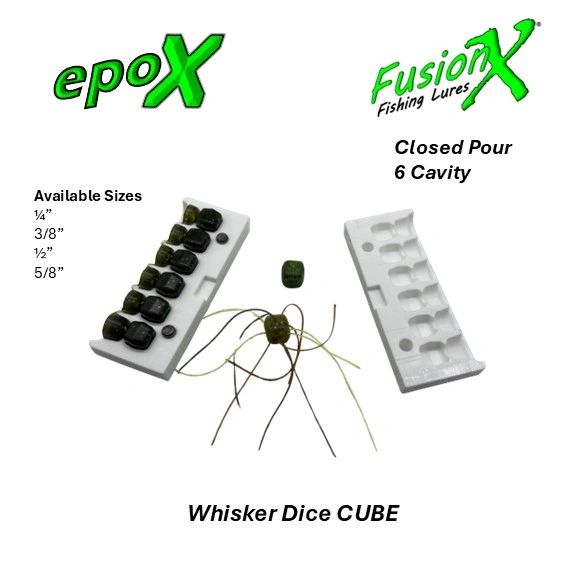 Whisker Dice Polygon Composite EpoX Closed Pour Lure Molds (1/4", 3/8 ...