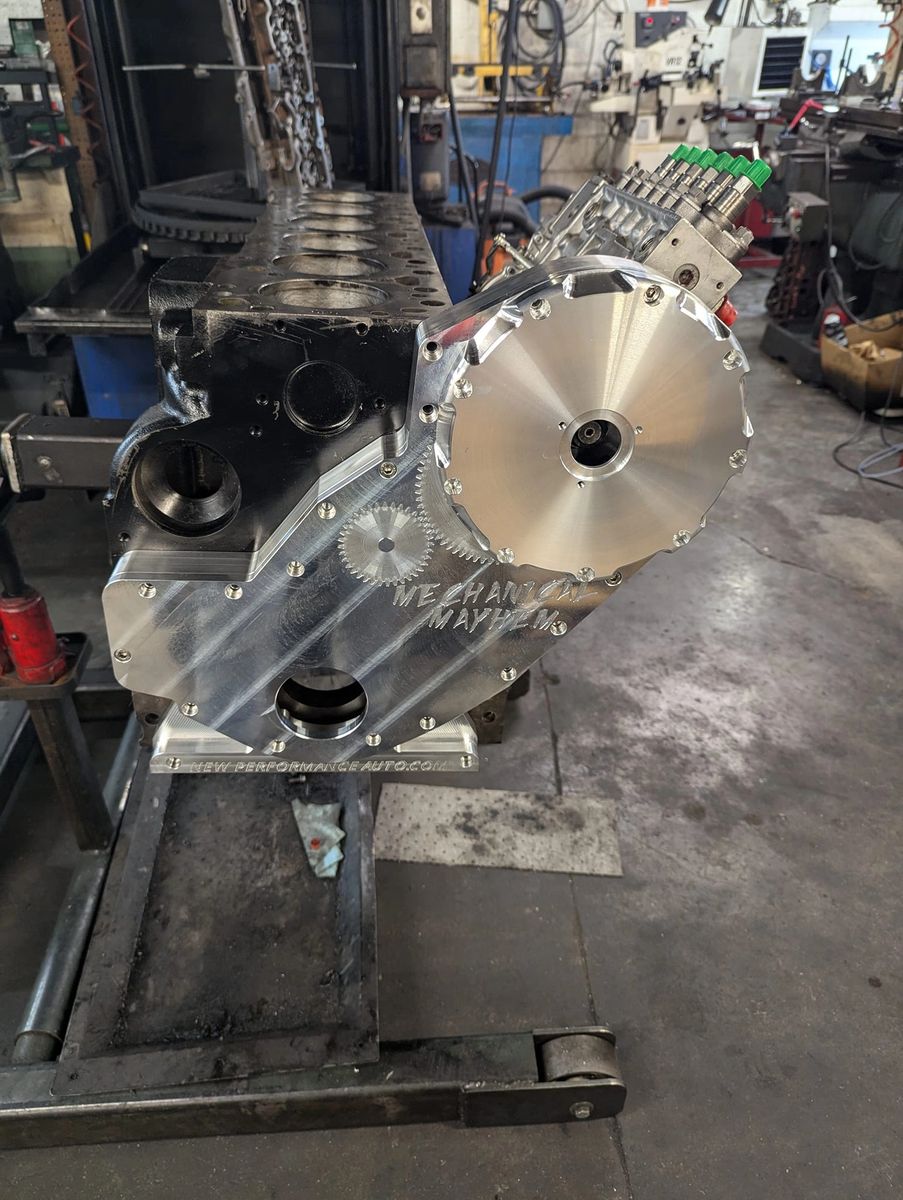 P Pump to common rail block gear case and cover