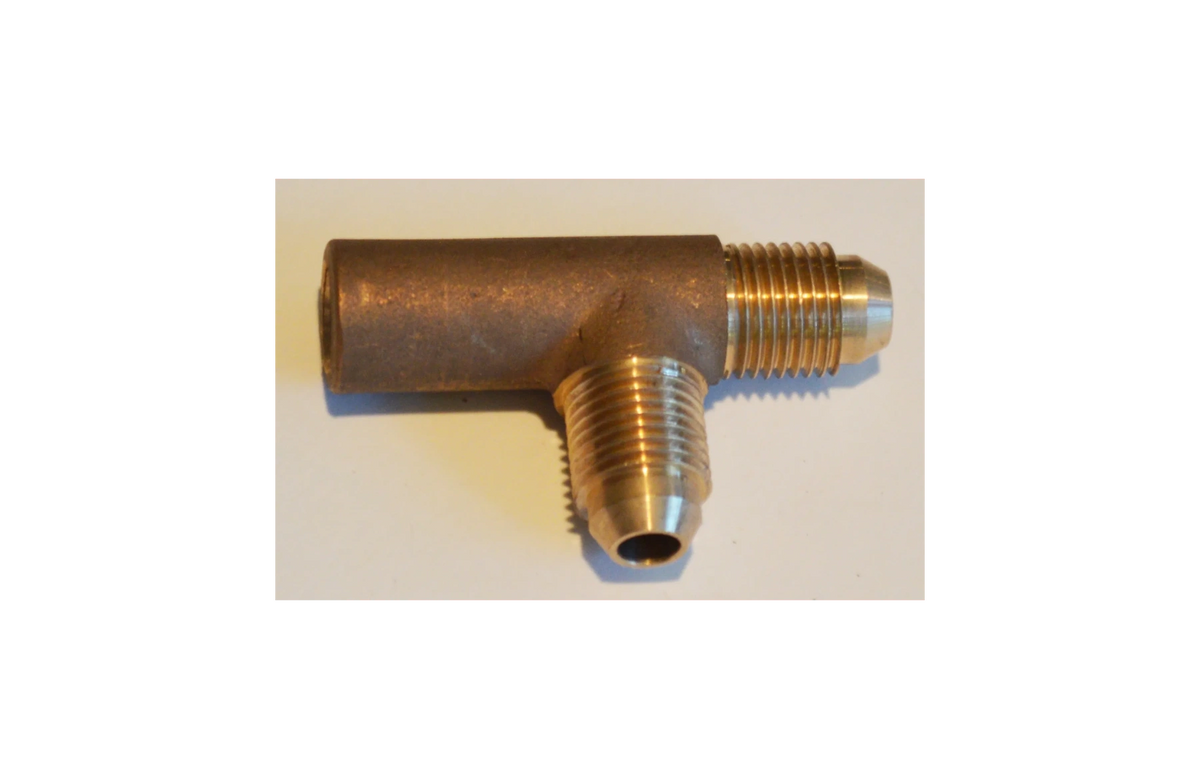 645-4 Tee - Form 4 - 2 Male Flare Fittings and one 1/8 inch Female fitting