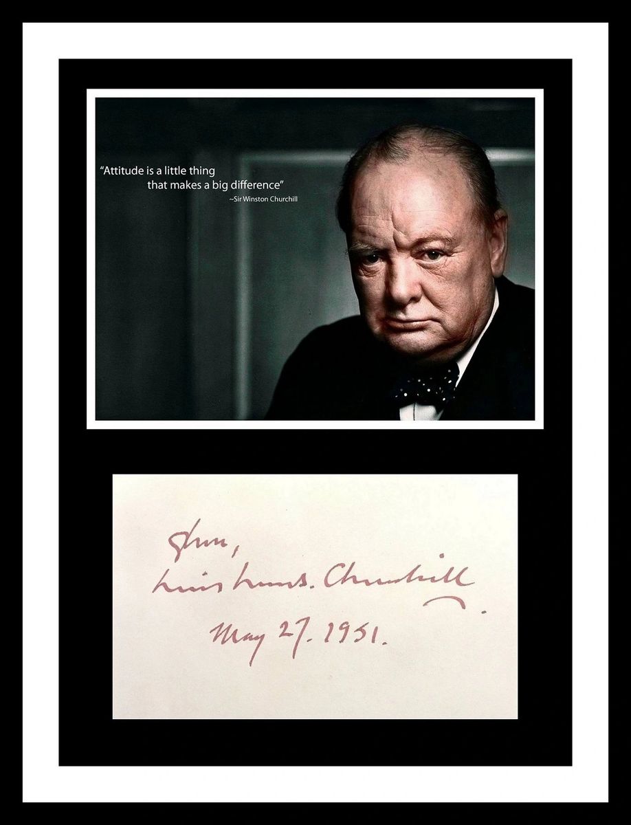 Winston Churchill (1874-1965) - Legend of History - Genuine Hand Signed ...