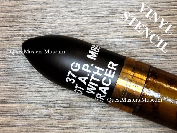 WWII U.S. 37mm Gun M80 Armor Piercing Shot Stencil, Stencil 169