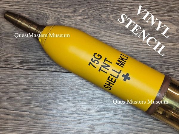 WWII U.S. 75mm Gun Mk.I High Explosive Shell Stencil, Stencil 195