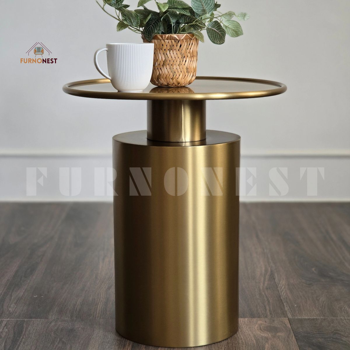 DIEGO SIDE TABLE BASE GOLD CYLINDRICAL