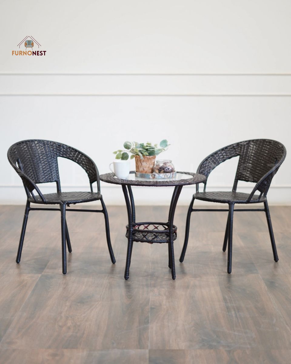 POPPY OUTDOOR PATIO BALCONY SEATING SET 2 CHAIRS AND 1 TABLE SET