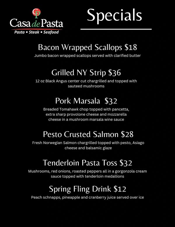 Best Take Out Options at Casa De Pasta