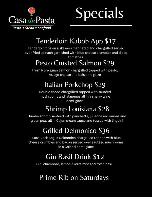 Best Take Out Options at Casa De Pasta