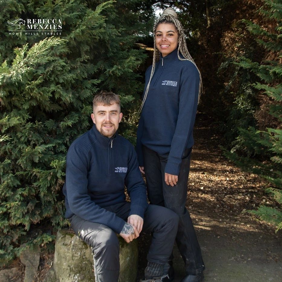 Rebecca Menzies Racing Branded 1/4 Zip Knit Sweater