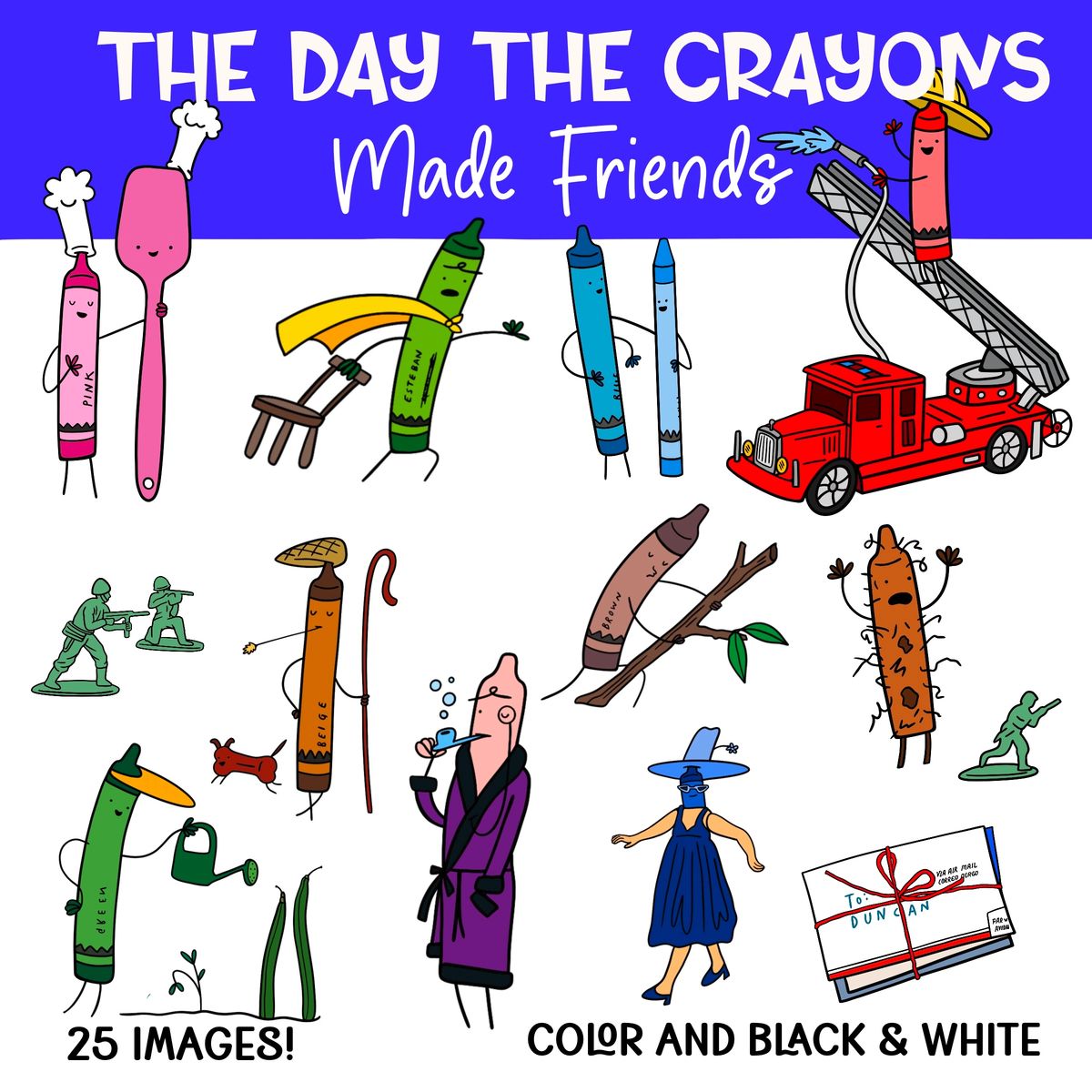 The Day the Crayons Made Friends storybook clipart
