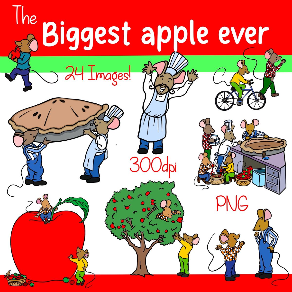 The biggest apple ever storybook clipart.