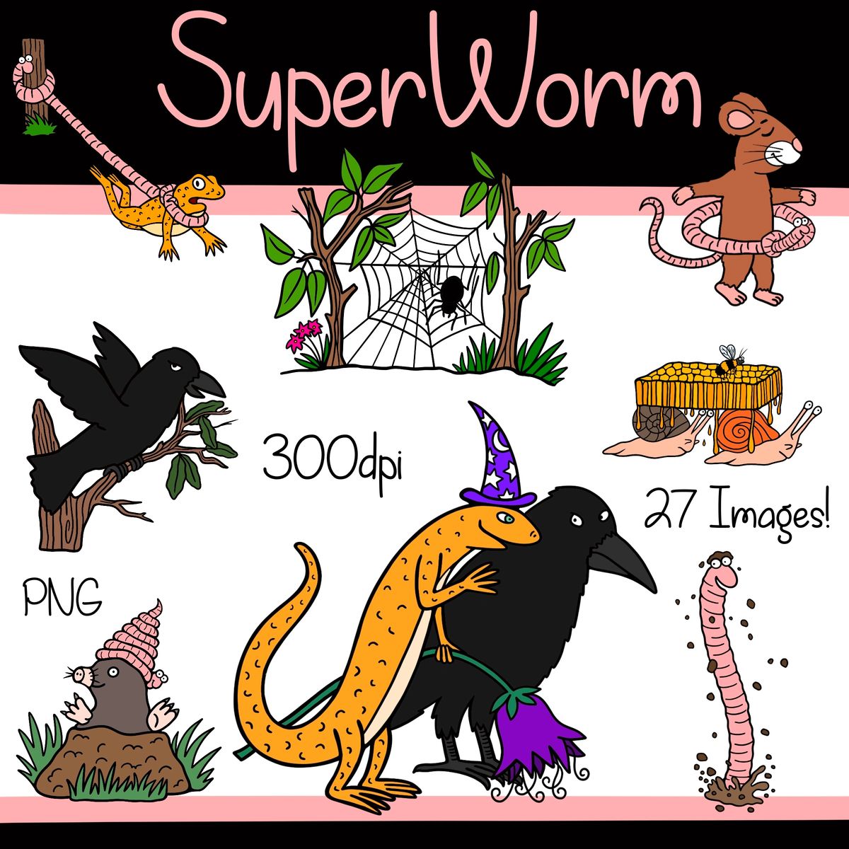 Superworm storybook clipart 27 Images!