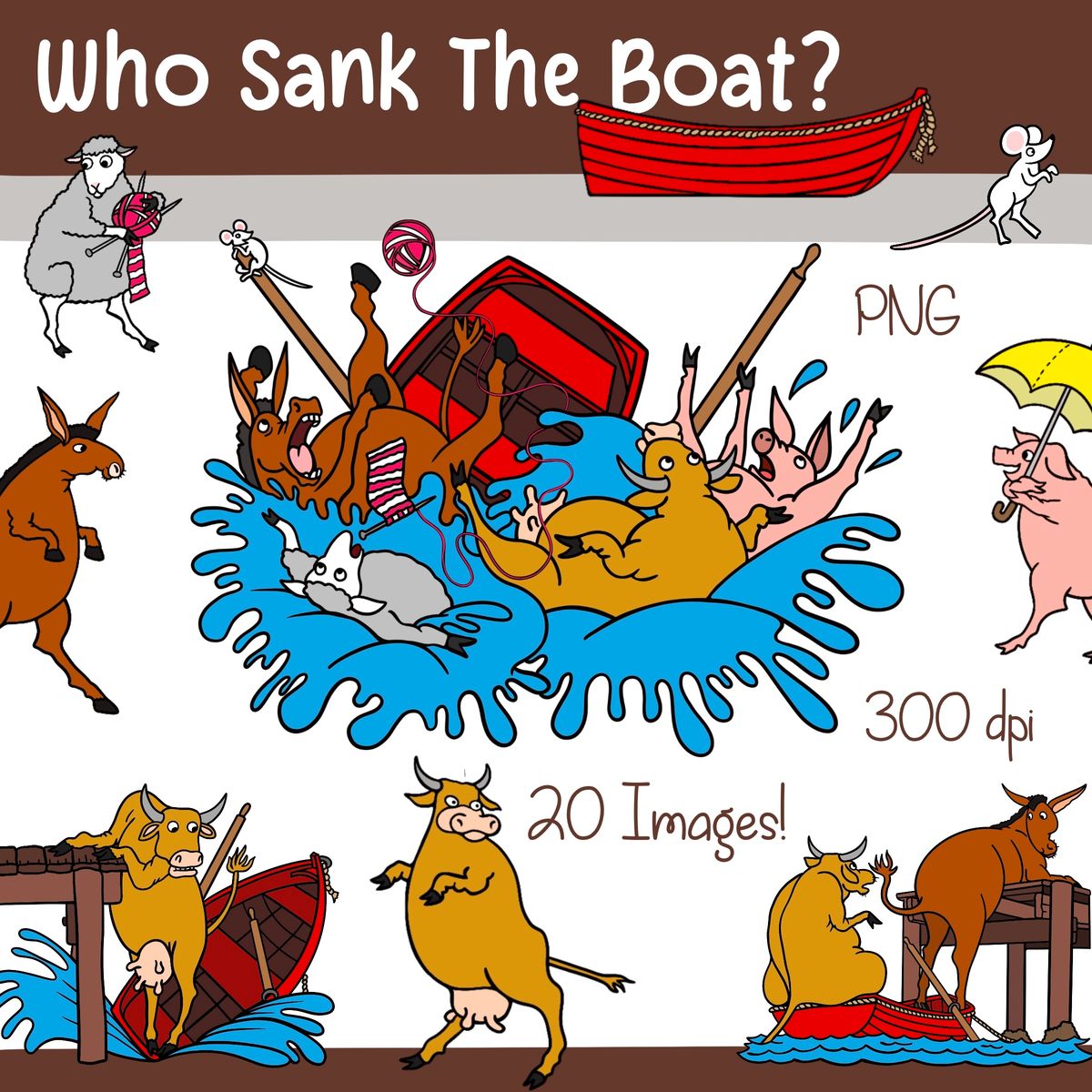 Who Sank The Boat? Storybook clipart