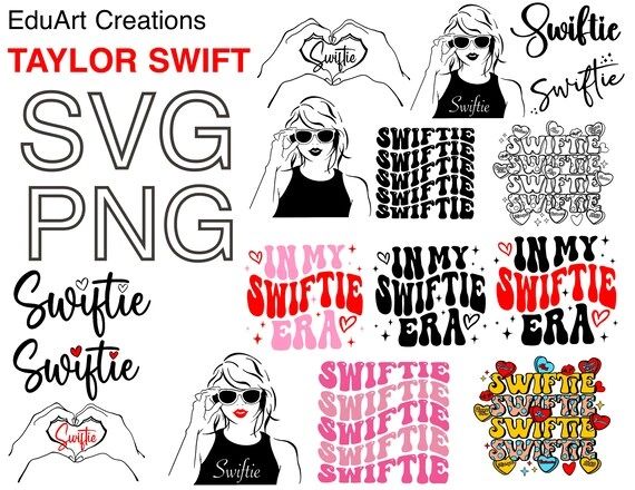 Taylor Swift, Swifty, SVG and PNG files. Commercial use.